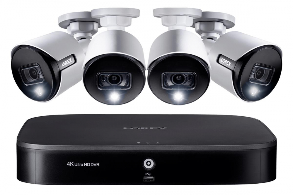 4K Ultra HD 8 Channel Security System with 4 Active Deterrence 4K 8MP Cameras Advanced Motion Detection and Smart Home Voice Control